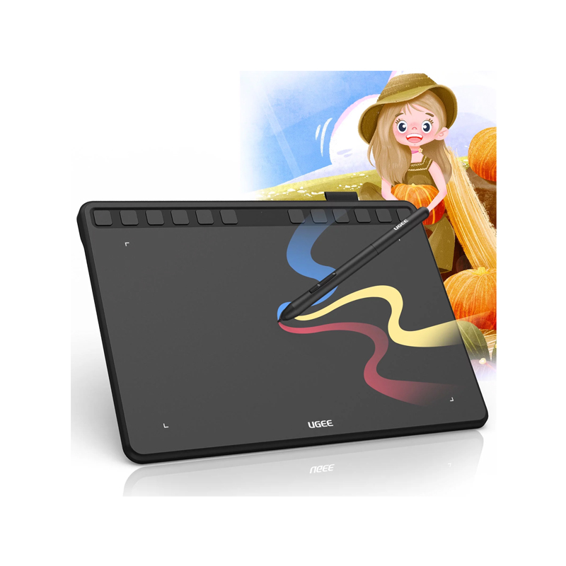 UGEE S1060 Graphic Drawing Tablet with Battery-Free Stylus and 12 ...